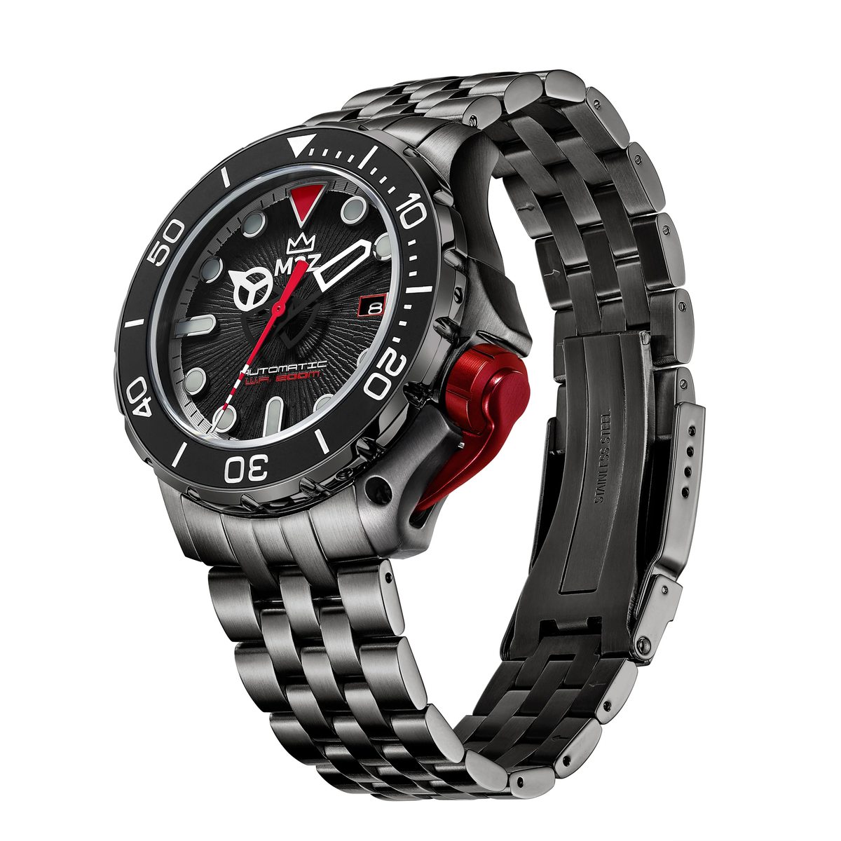 M2Z 200-005X Men's Diver 200 Plated Bracelet Black Watch