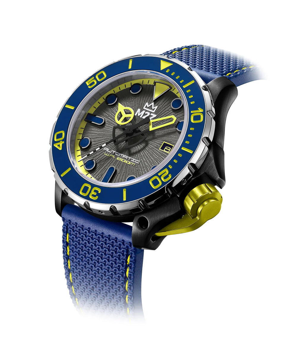 M2Z Men's Diver 200 Blue/Yellow Watch