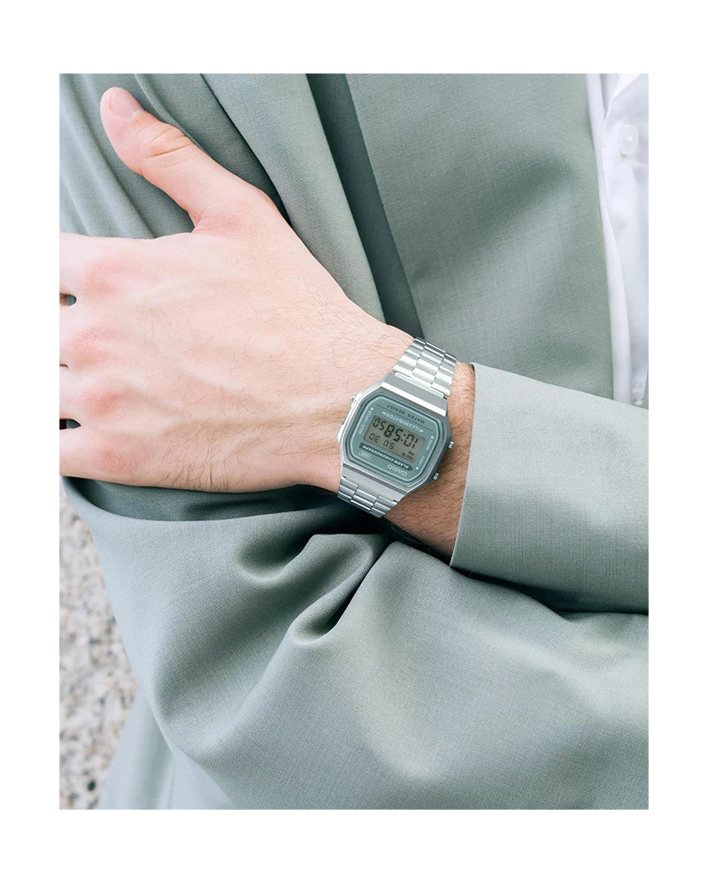 Casio Unisex Green Silver Digital Watch