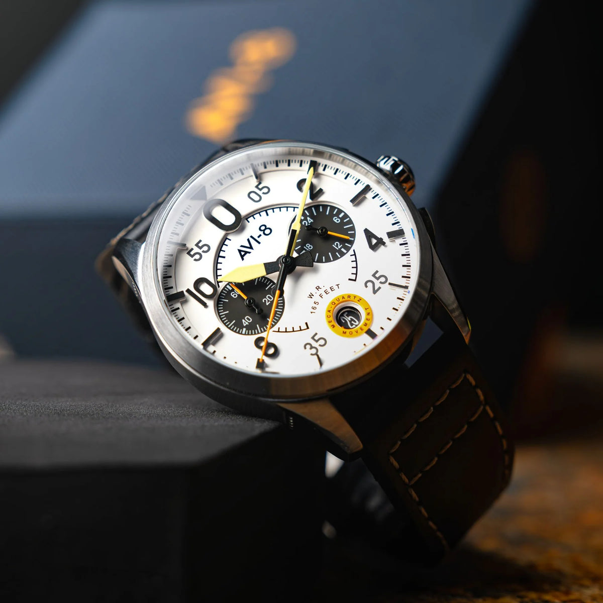 AVI-8 IWM Lock Chronograph – White Dial Pilot Watch with Storytelling ...