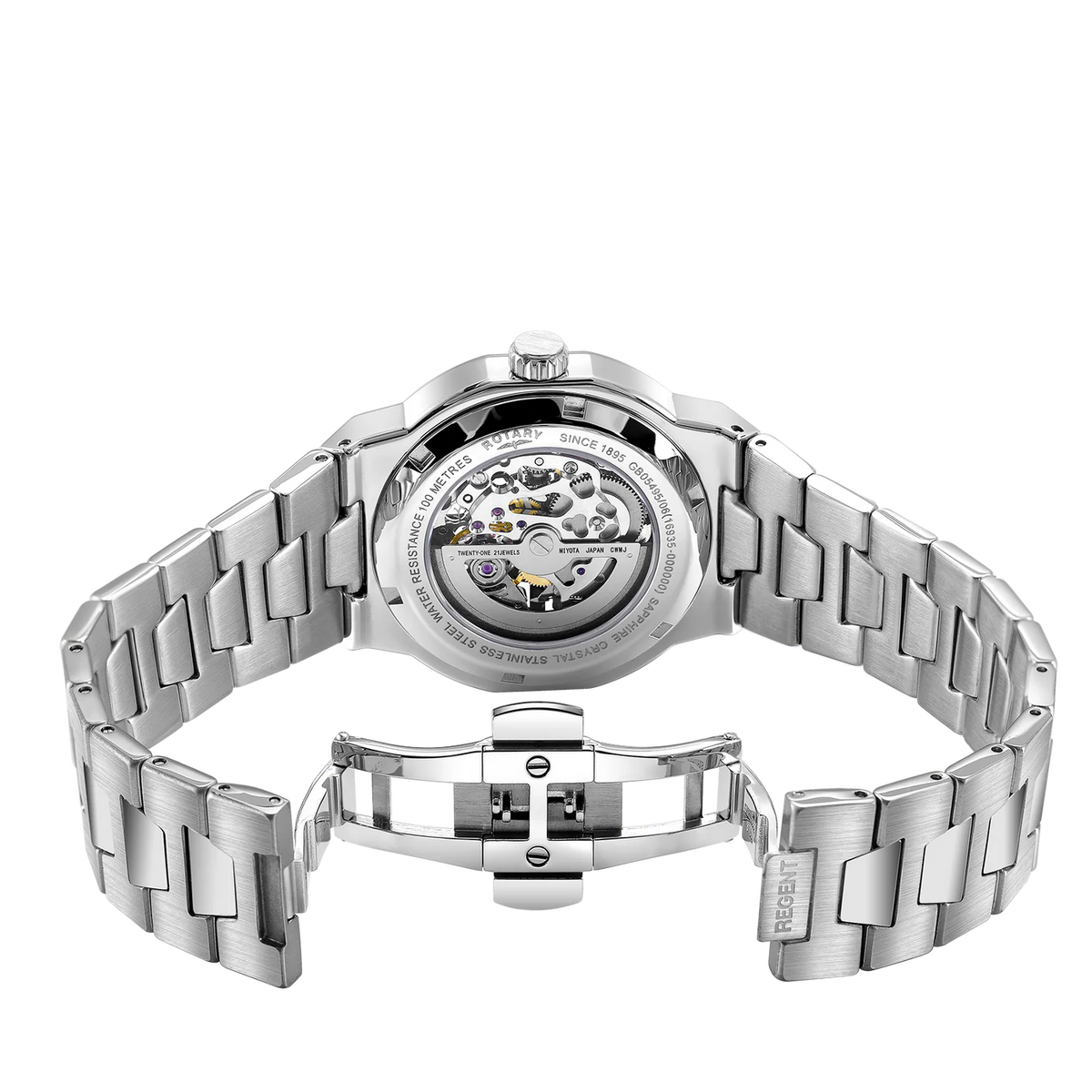 Rotary Skeleton Sport Men's Silver Watch GB05495/06 from WatchPilot™