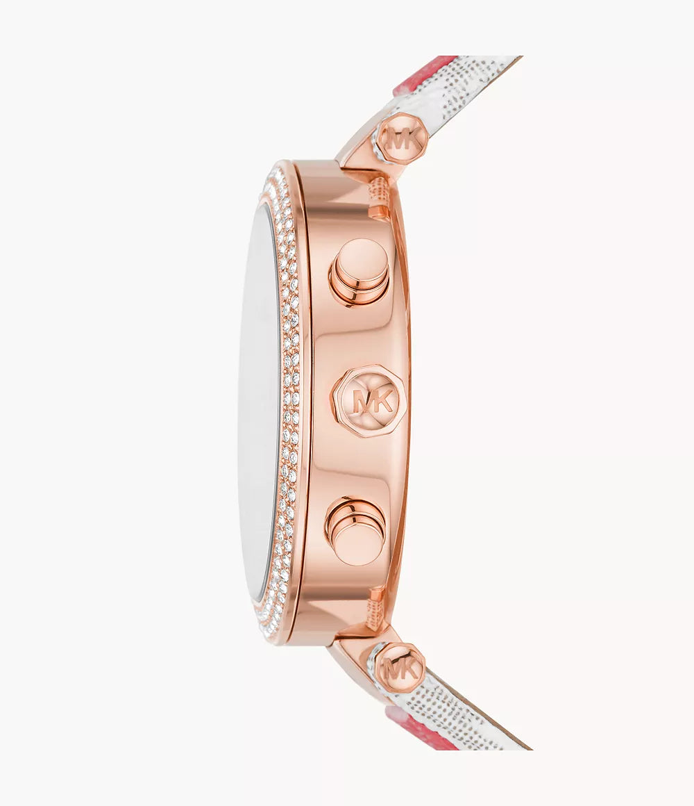 Michael Kors Ladies Watch Parker Chronograph 39mm White Rose Gold MK69