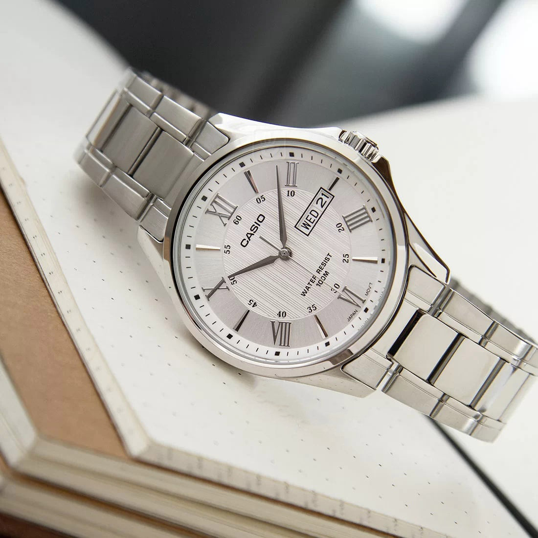 Casio Day Date Men's White Analogue Watch MTP-1384D-7AVDF 41mm ...