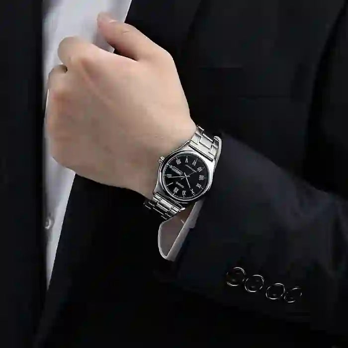 Casio Classic Men's Black Silver Analogue Watch MTP-V006D-1CUDF 38mm ...