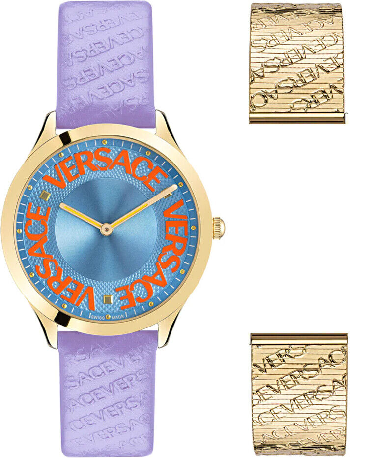 Versace Ladies Watch Logo Halo Purple