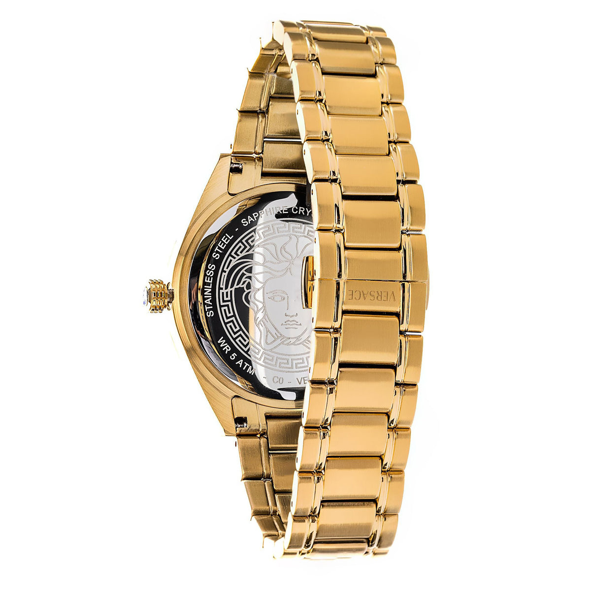 Versace V-Code GMT Black Gold Men’s Watch | Swiss Dual Time Luxury