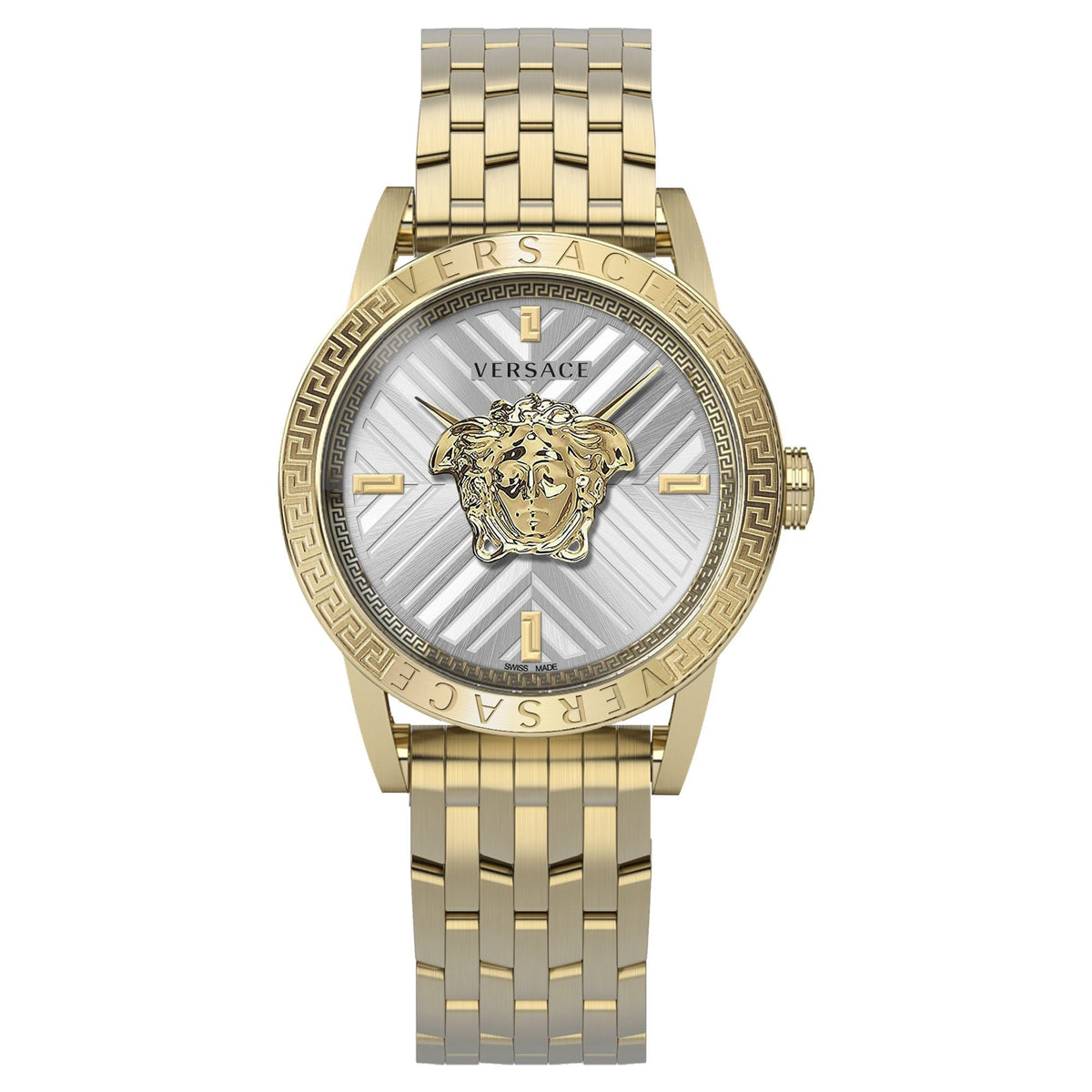 Versace V-Code Quartz Men's Silver Gold Watch | WatchPilot