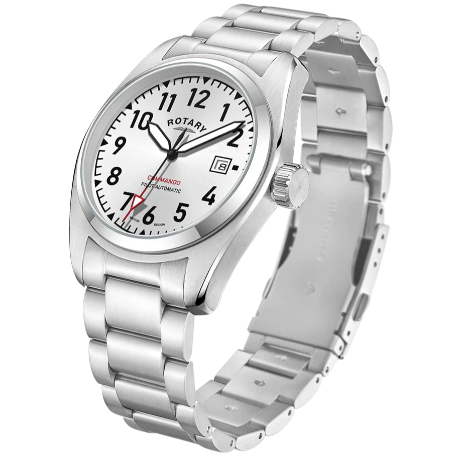 Rotary Commando Pilot Auto Men's Silver Watch GB05470/22 from WatchPilot™