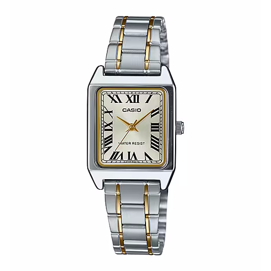 Casio Slim Dress Ladies' Two-Tone Watch – Elegant Rectangular Style ...
