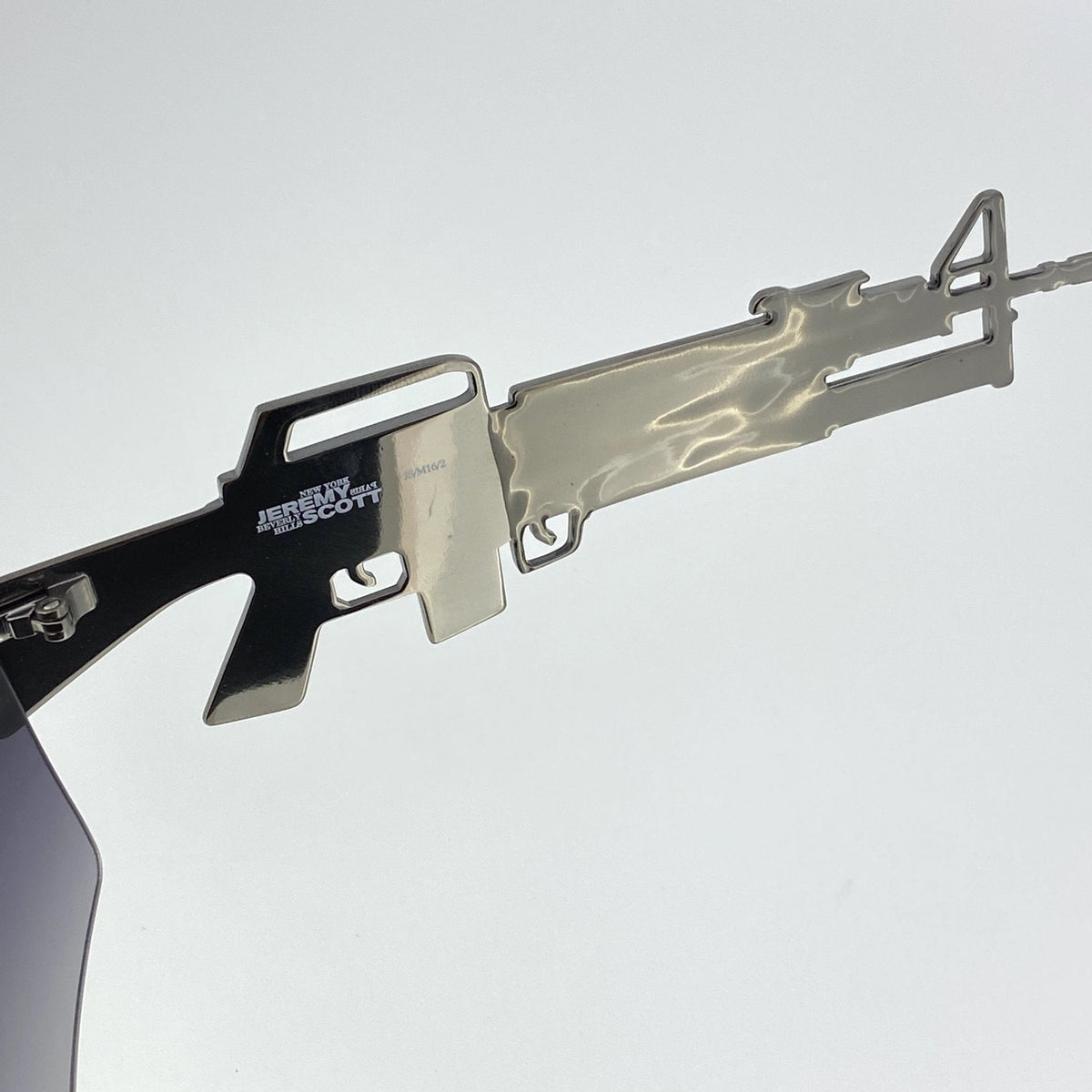 Jeremy Scott Sunglasses Shield Gun Metal and Purple