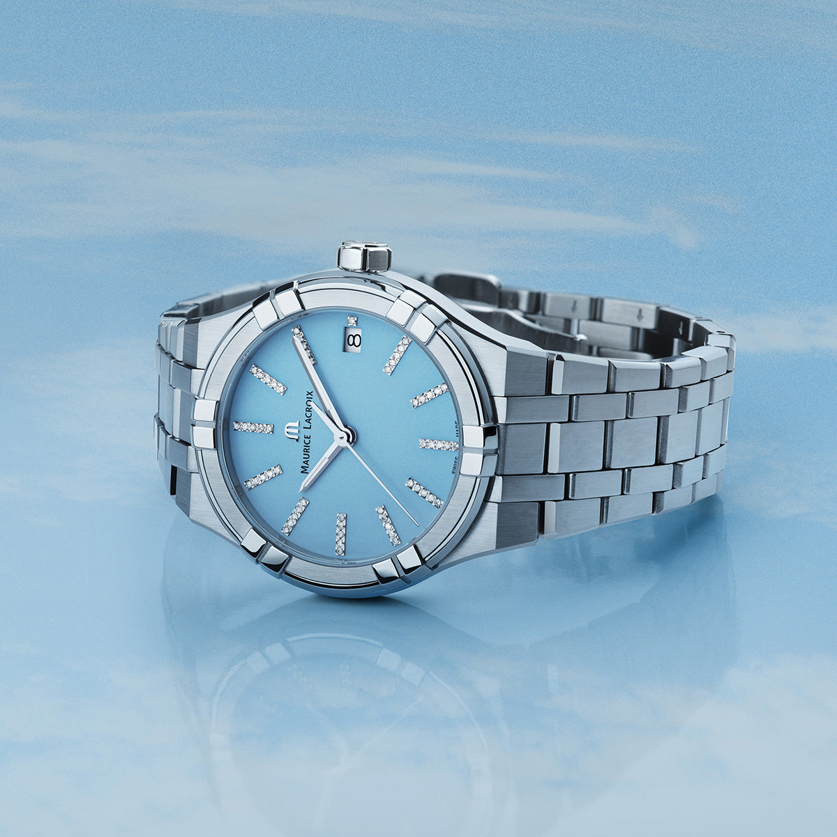 Maurice Lacroix Aikon Quartz Light Blue Diamond Ladies' Watch | WatchPilot™