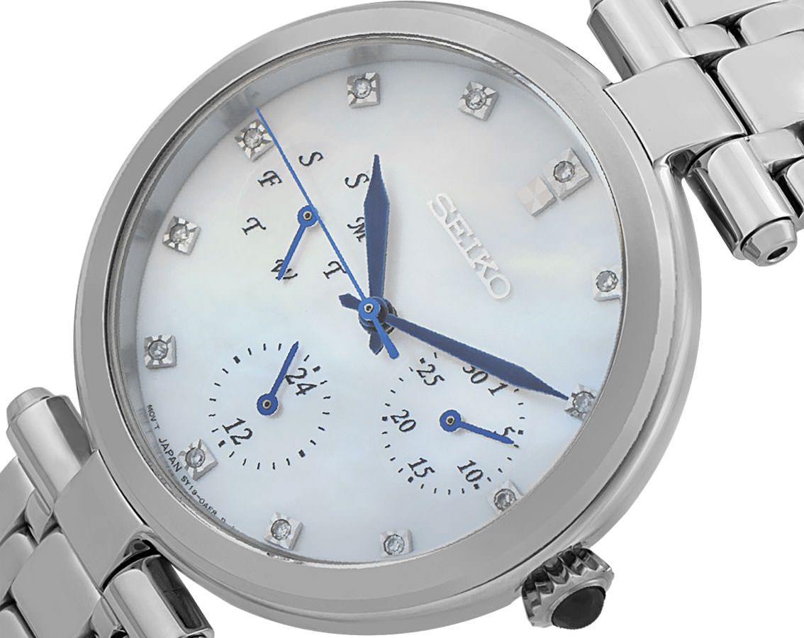 Seiko Caprice 12 Diamonds Classic White Ladies Watch SKY663P1 from ...