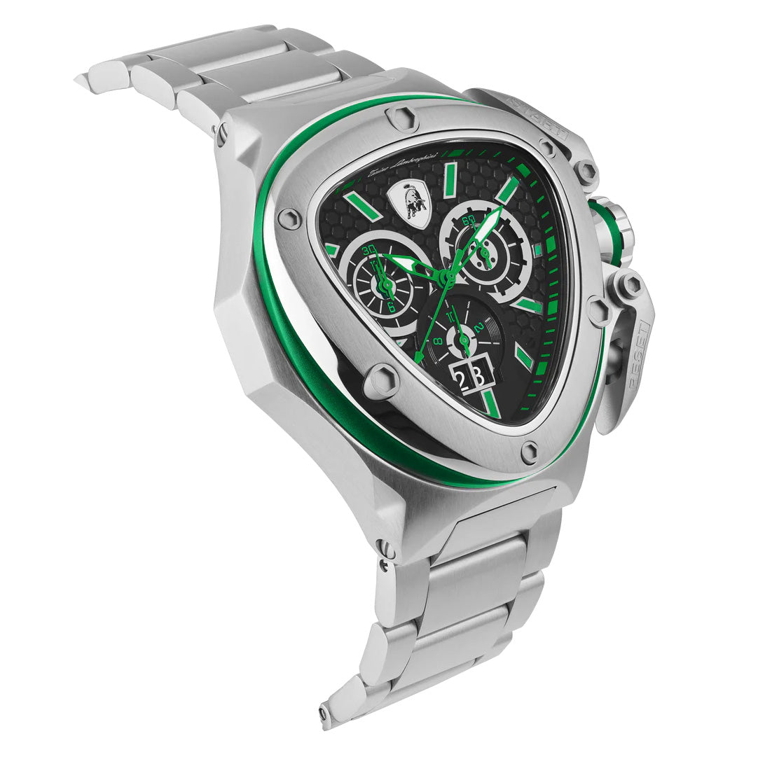 Tonino Lamborghini Spyder X Silver Green Men’s Chronograph Watch ...