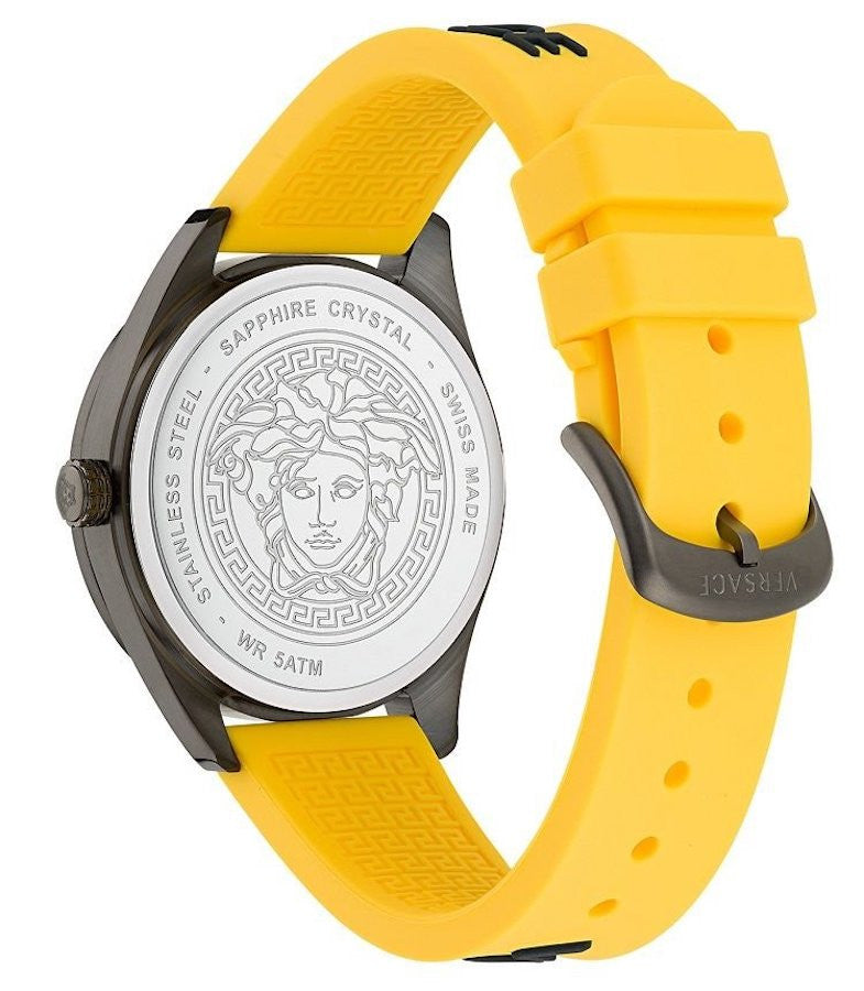 Versace Men's Watch V-Vertical 42mm Black Yellow
