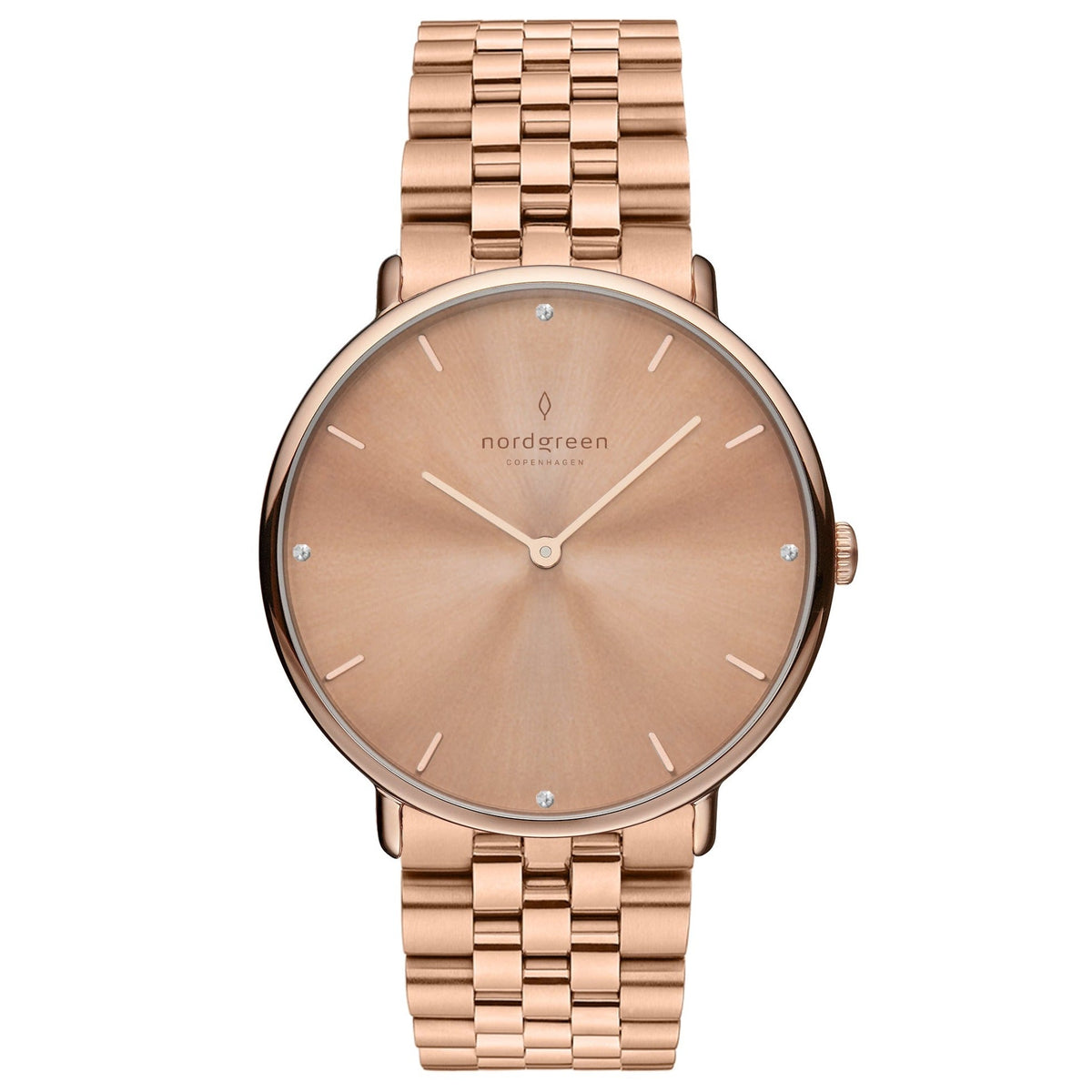 Nordgreen Native Rose Gold Stainless Steel 32mm Rose Gold Case Watch ...