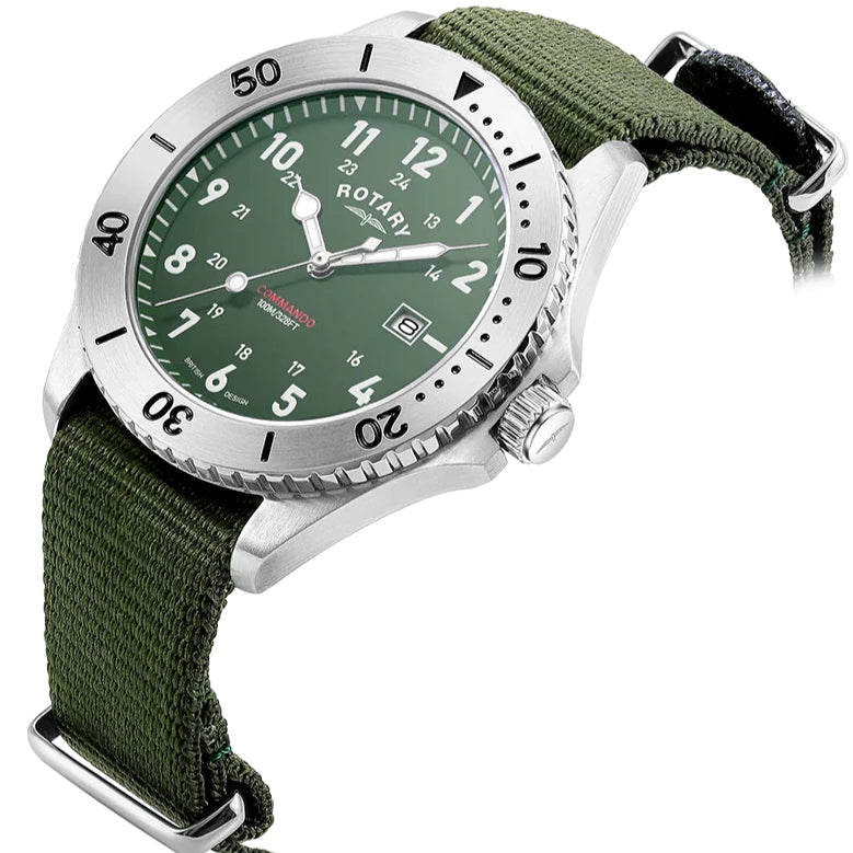 Rotary Commando Men's Green Watch GS05475/56 from WatchPilot™
