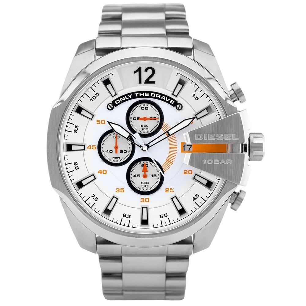 Diesel DZ4328 Men's Silver Mega Chief Chronograph Watch from WatchPilot