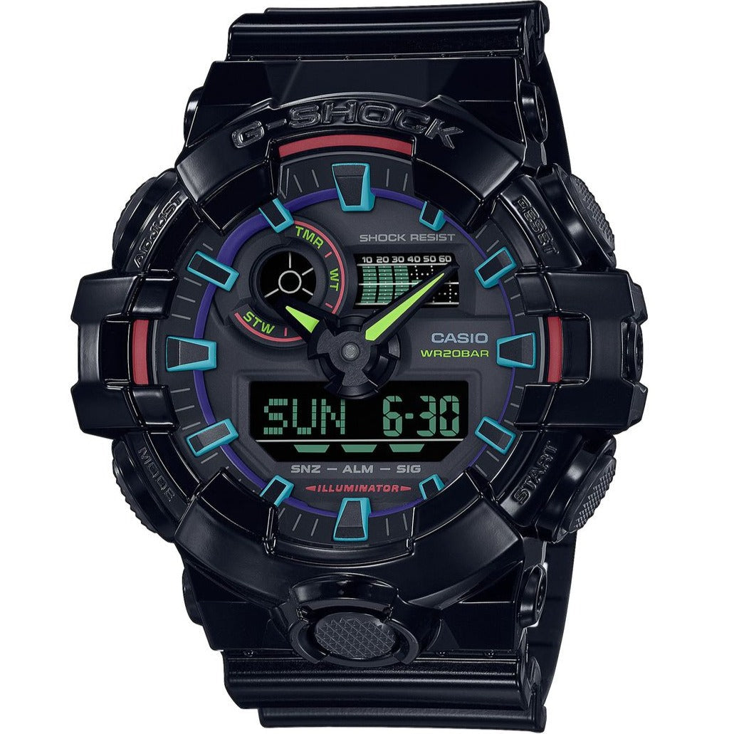 Casio G-Shock Virtual Rainbow Series Men's Black Watch GA-700RGB-1AER ...